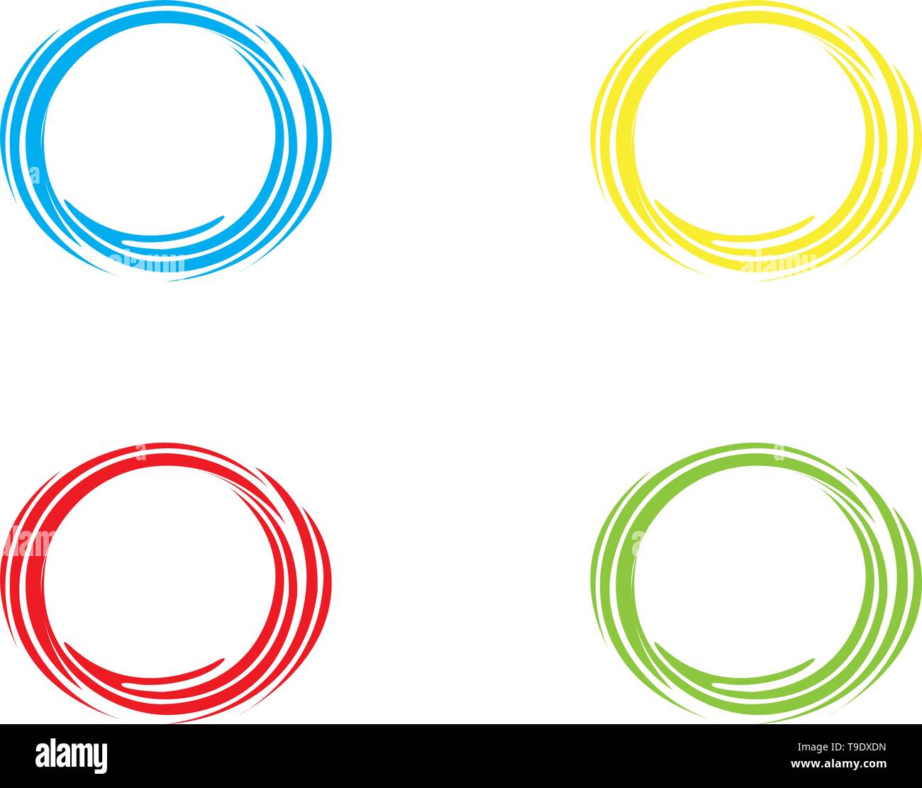 Four bright colored circles vector isolated on white background Stock ...