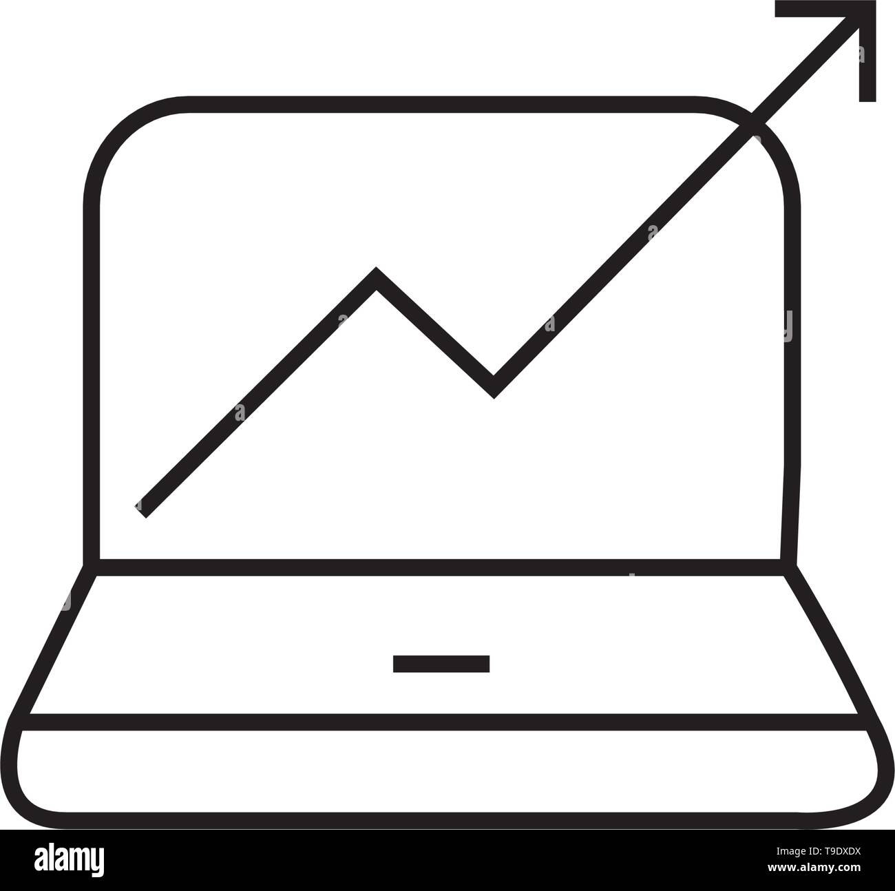computer with arrow symbolising growth illustration vector Stock Vector ...