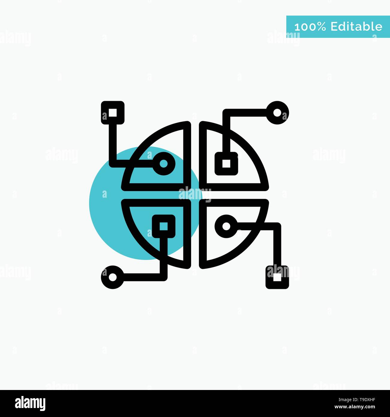 Construction, Network, Map turquoise highlight circle point Vector icon ...