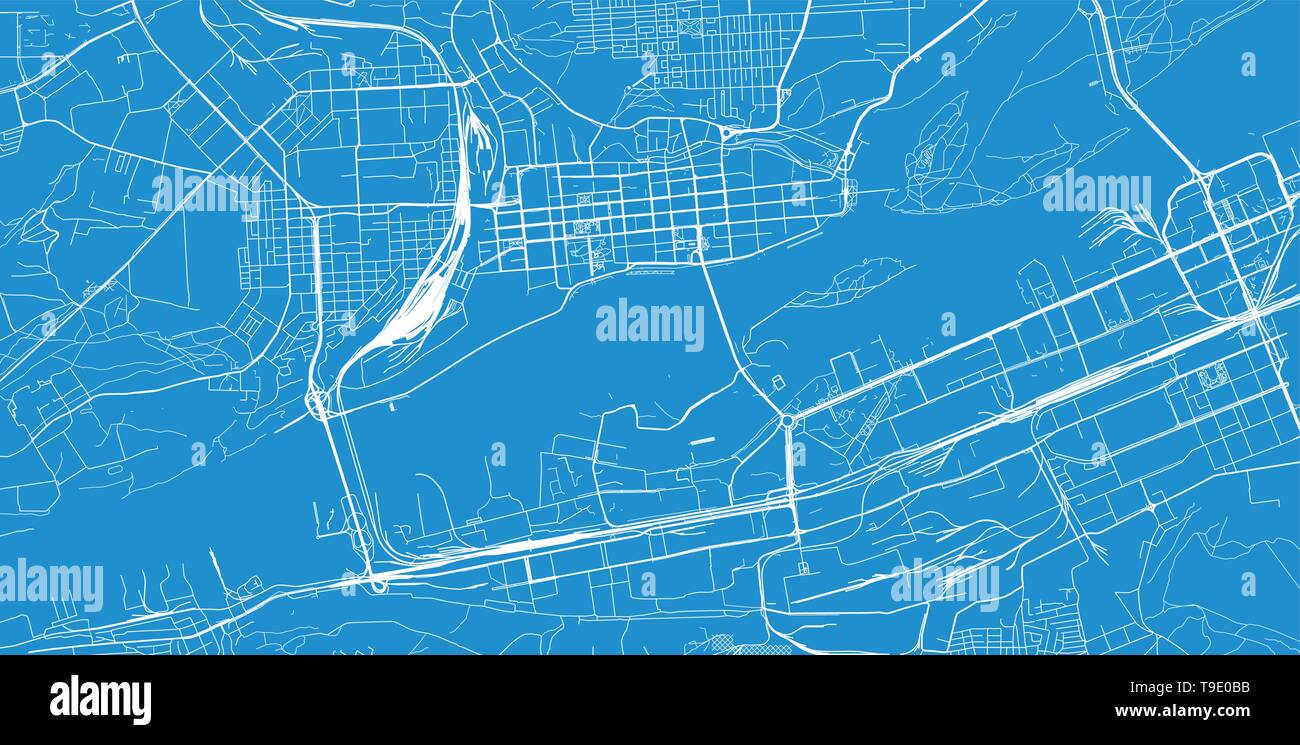 Urban vector city map of Krasnoyarsk, Russia Stock Vector Image & Art ...