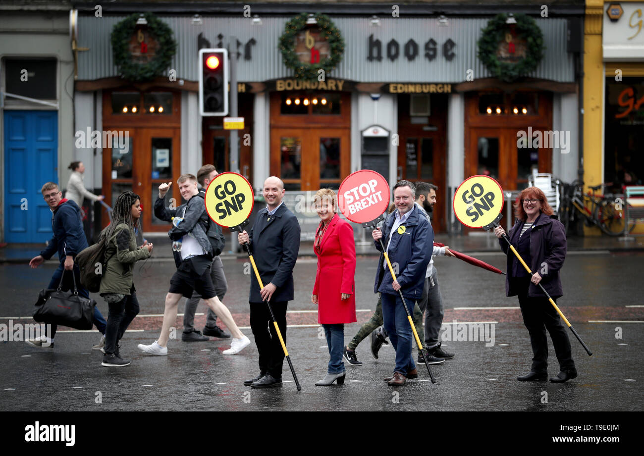 First Minister Nicola Sturgeon campaigns alongside lead SNP European ...
