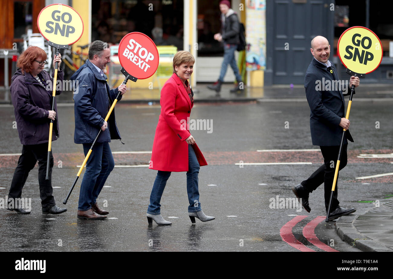 First Minister Nicola Sturgeon campaigns alongside lead SNP European ...