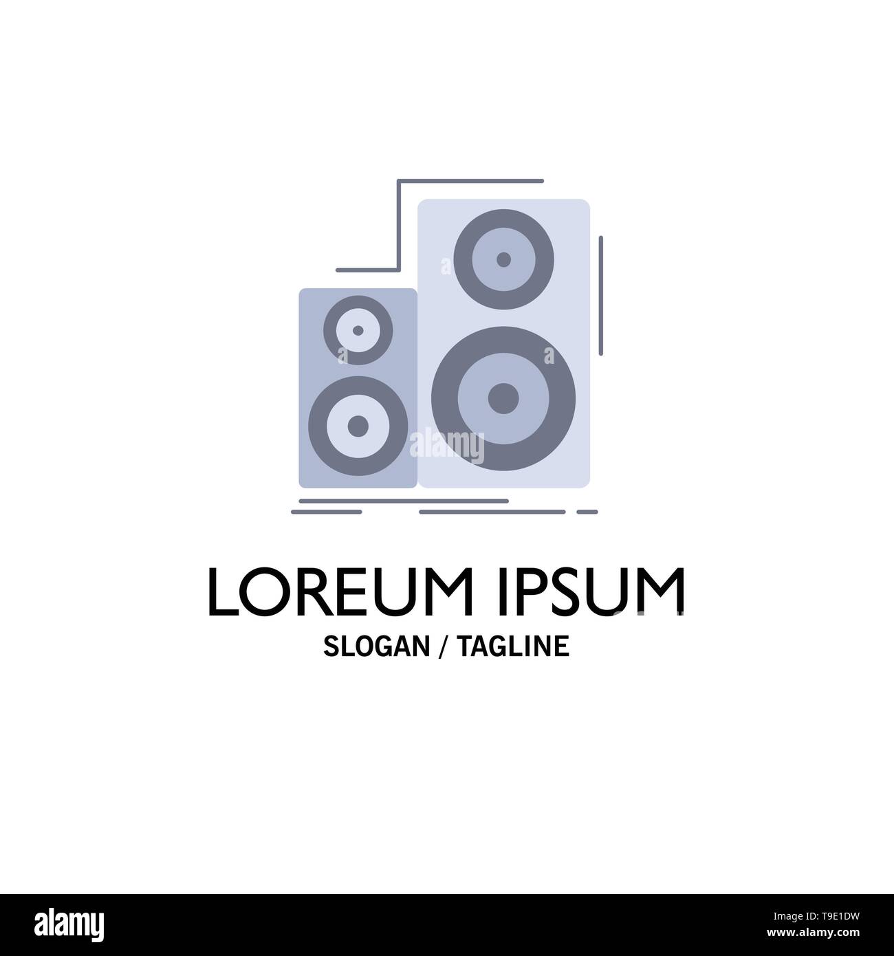 Audio, hifi, monitor, speaker, studio Flat Color Icon Vector Stock ...