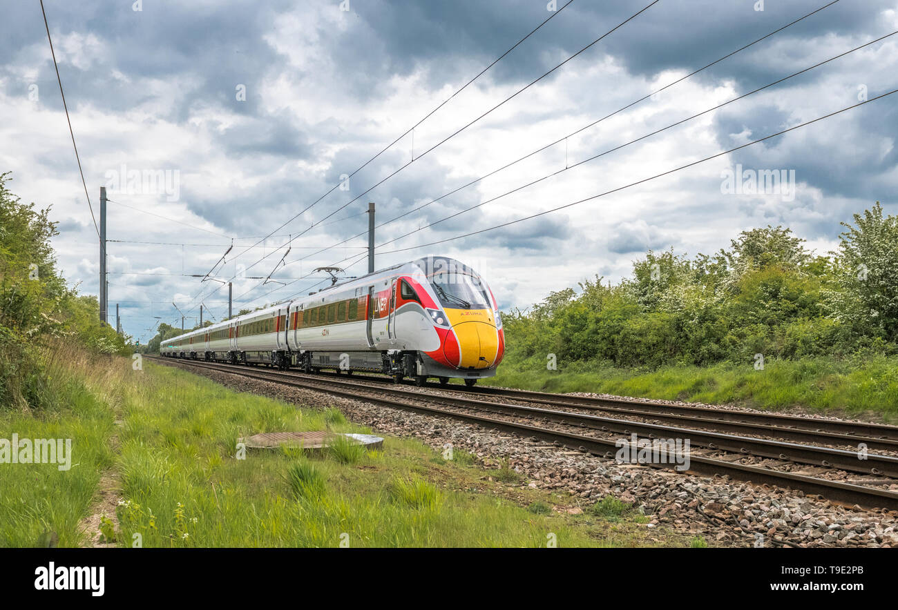 The new LNER Azuma electric train operating on the East Coast Mainline ...