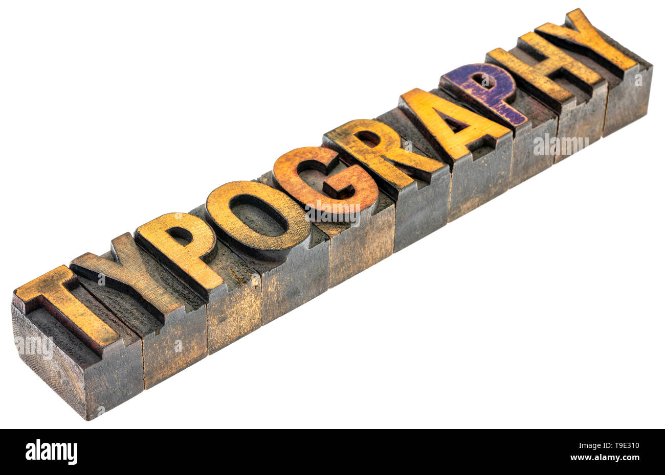 typography - isolated word in vintage letterpress wood type Stock Photo ...