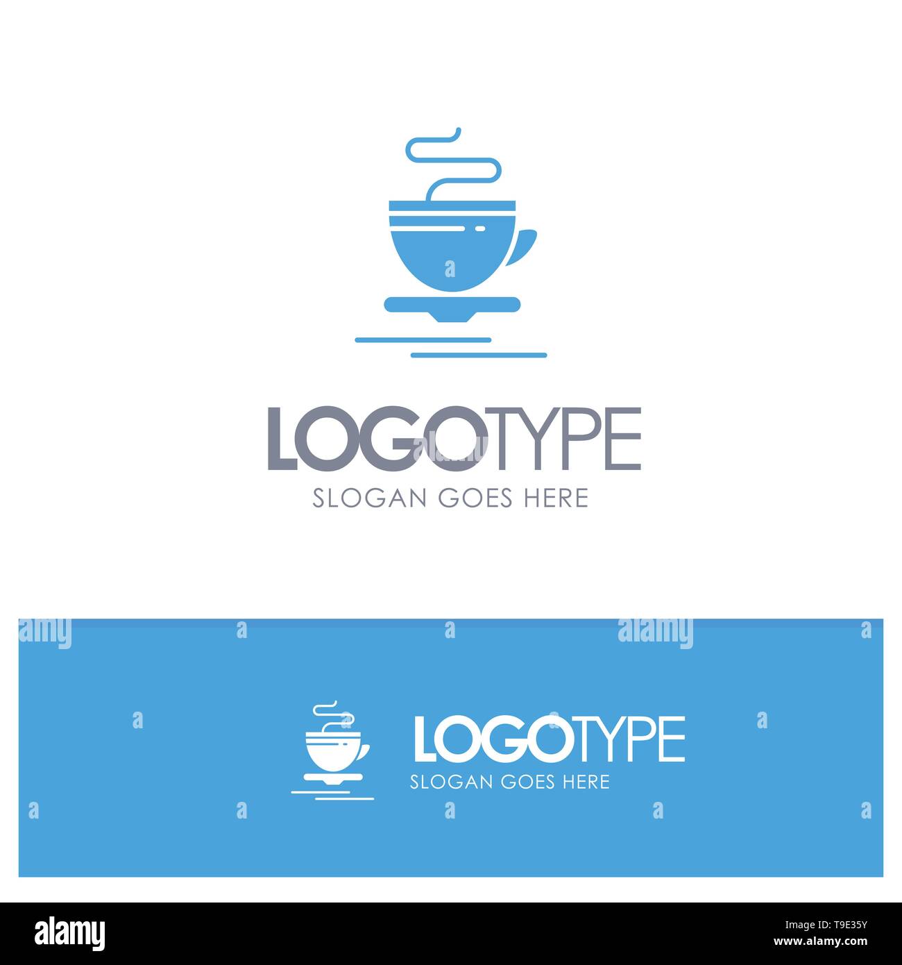 Blue cup steaming coffee Stock Vector Images - Alamy