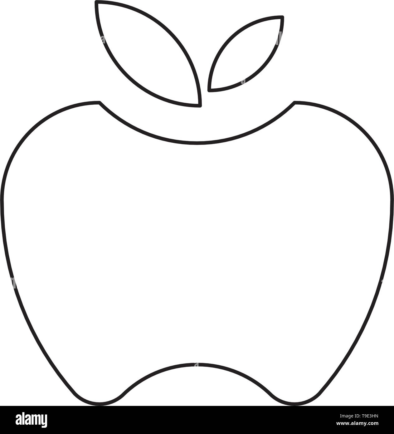 Apple line illustration vector on white background Stock Vector Image ...