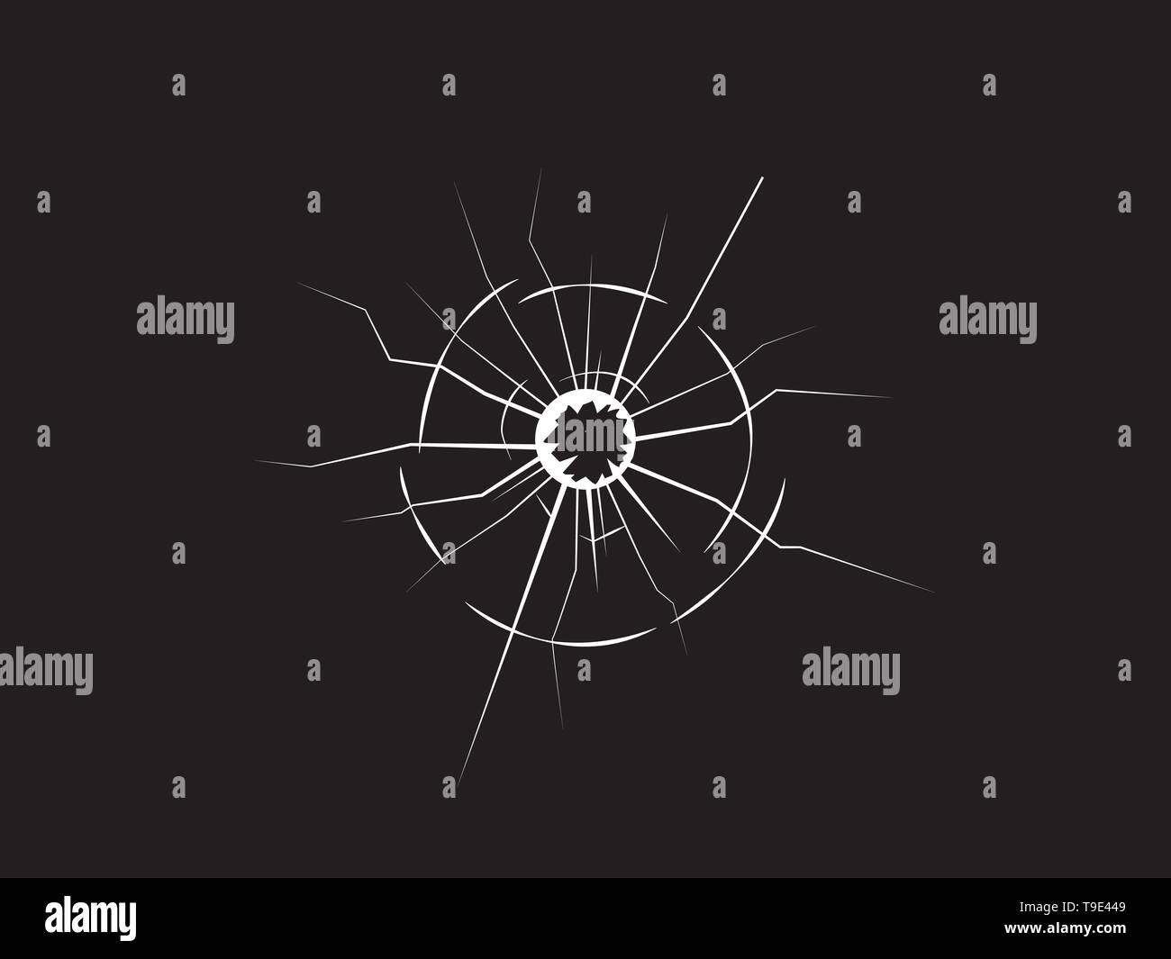 Cracked hole on white Stock Vector Images - Alamy