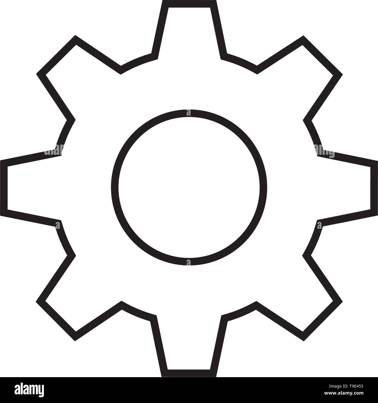 Gear line illustration vector isolated on white background Stock Vector ...