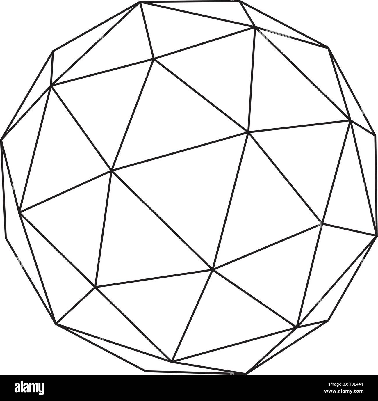 Geodesic sphere line illustration vector isolated on white background ...