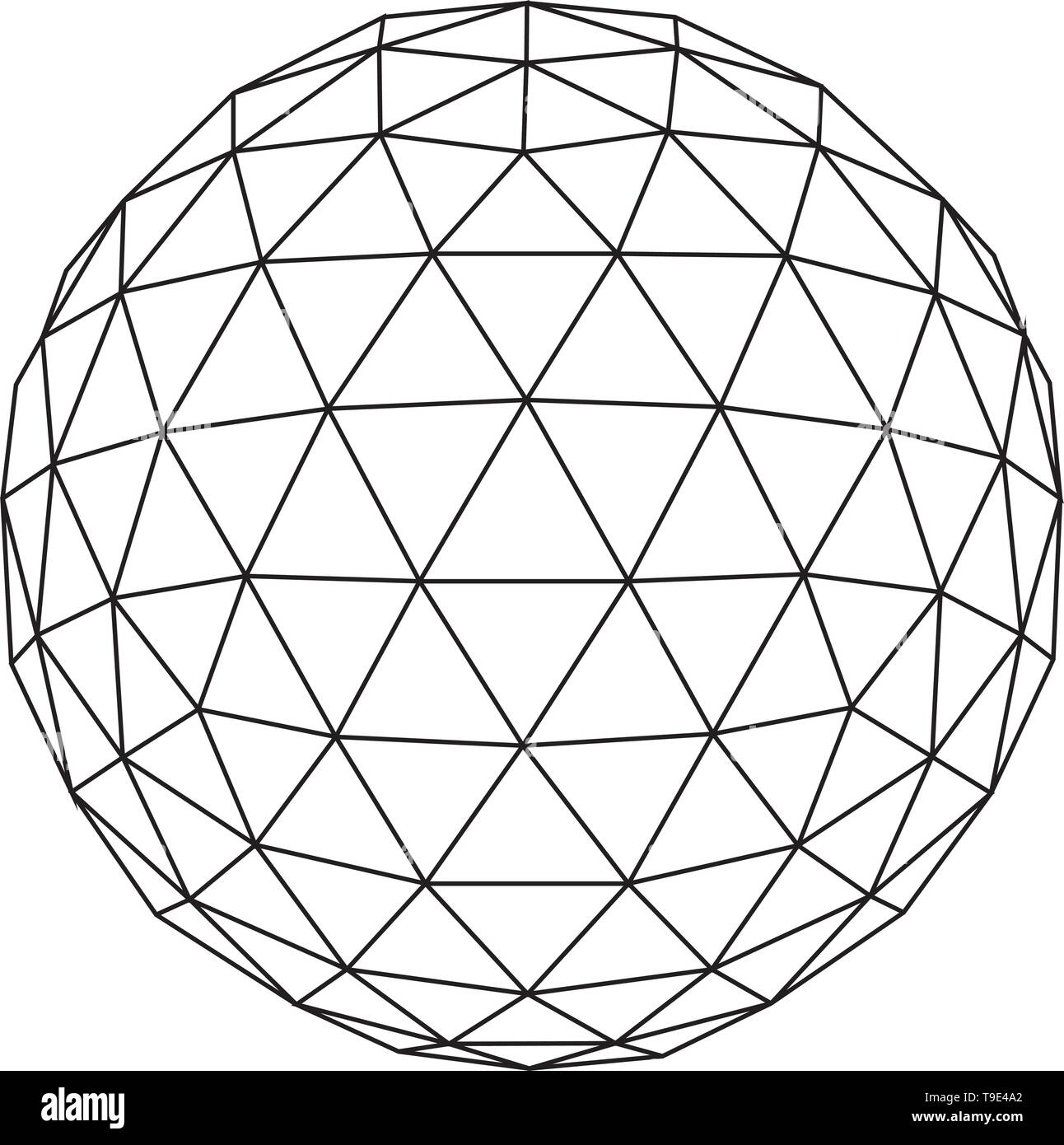Geodesic sphere line illustration vector isolated on white background ...