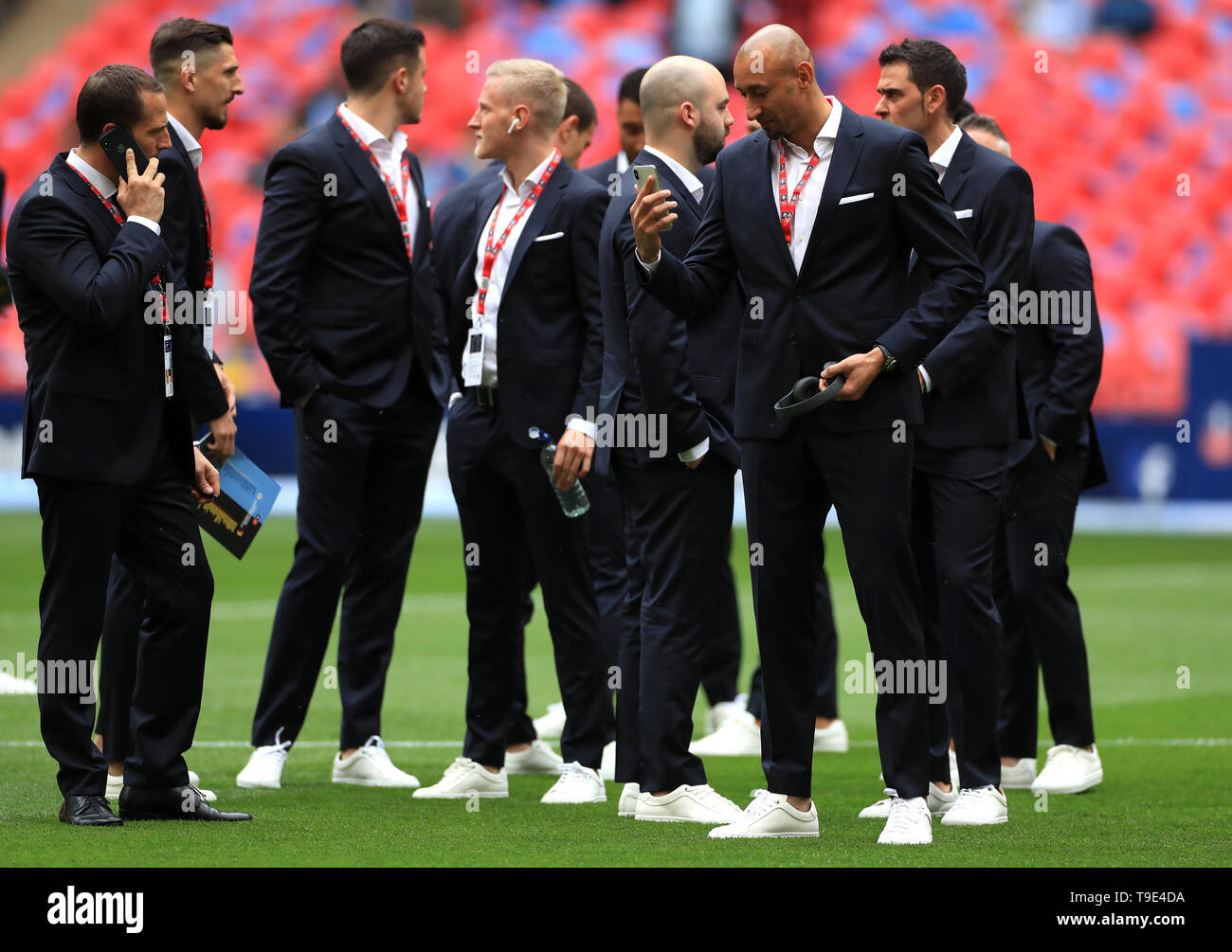 Watford walk the pitch prior to the FA Cup Final at Wembley Stadium ...
