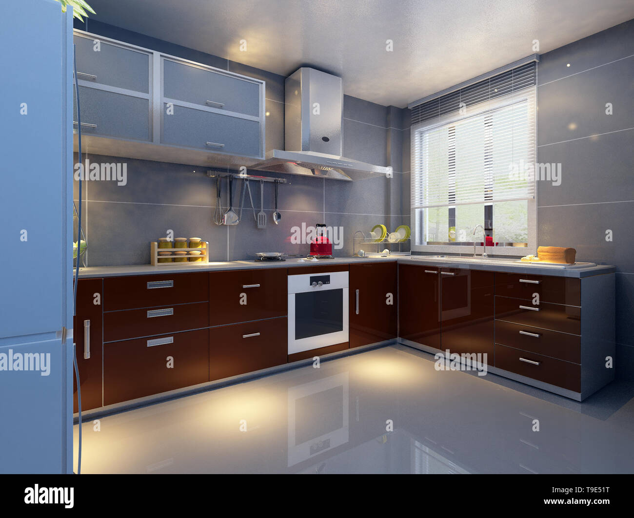 Luxury hi tech kitchen interior design hi-res stock photography and ...