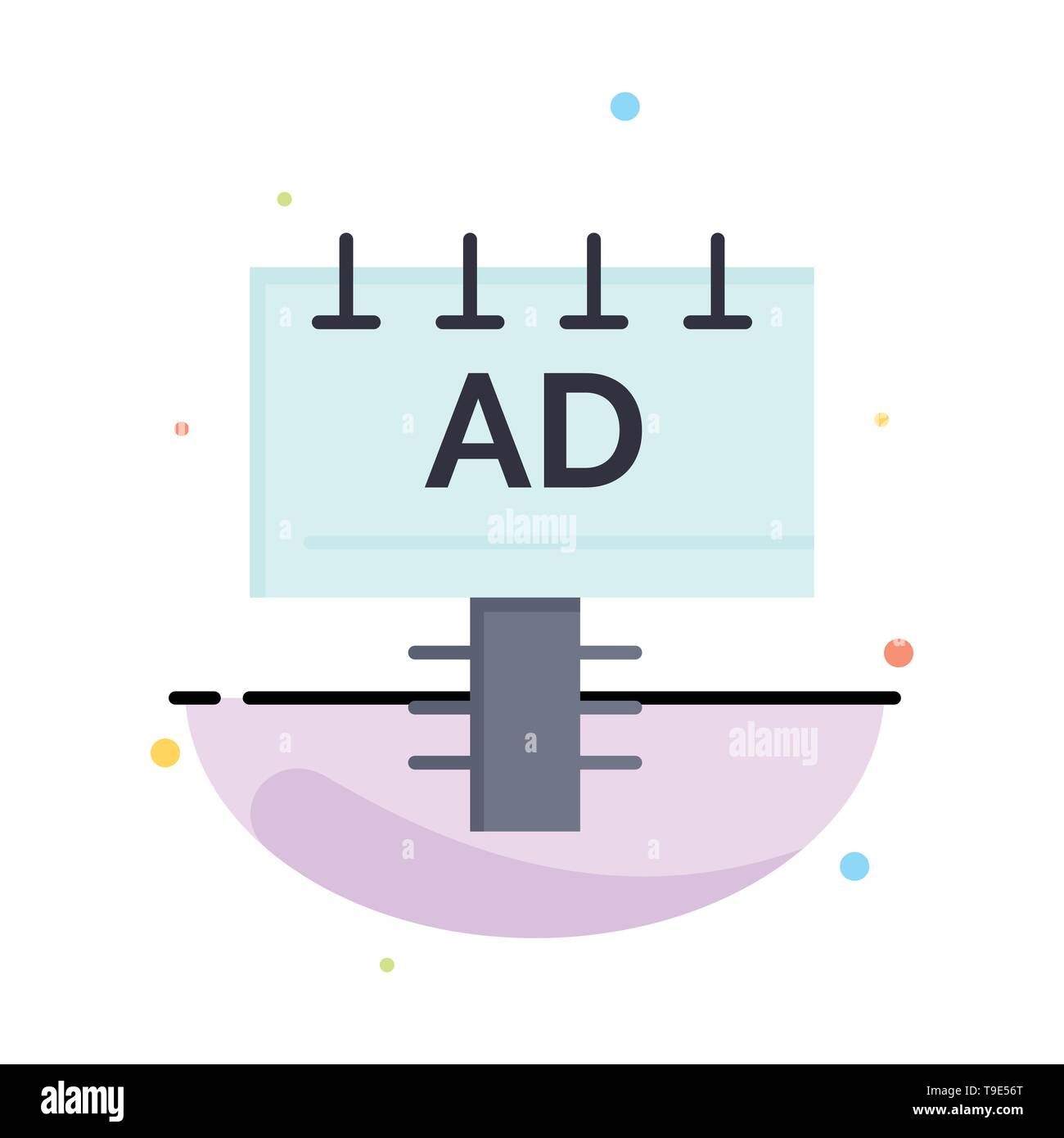 Ad, Board, Advertising, Signboard Business Logo Template. Flat Color ...