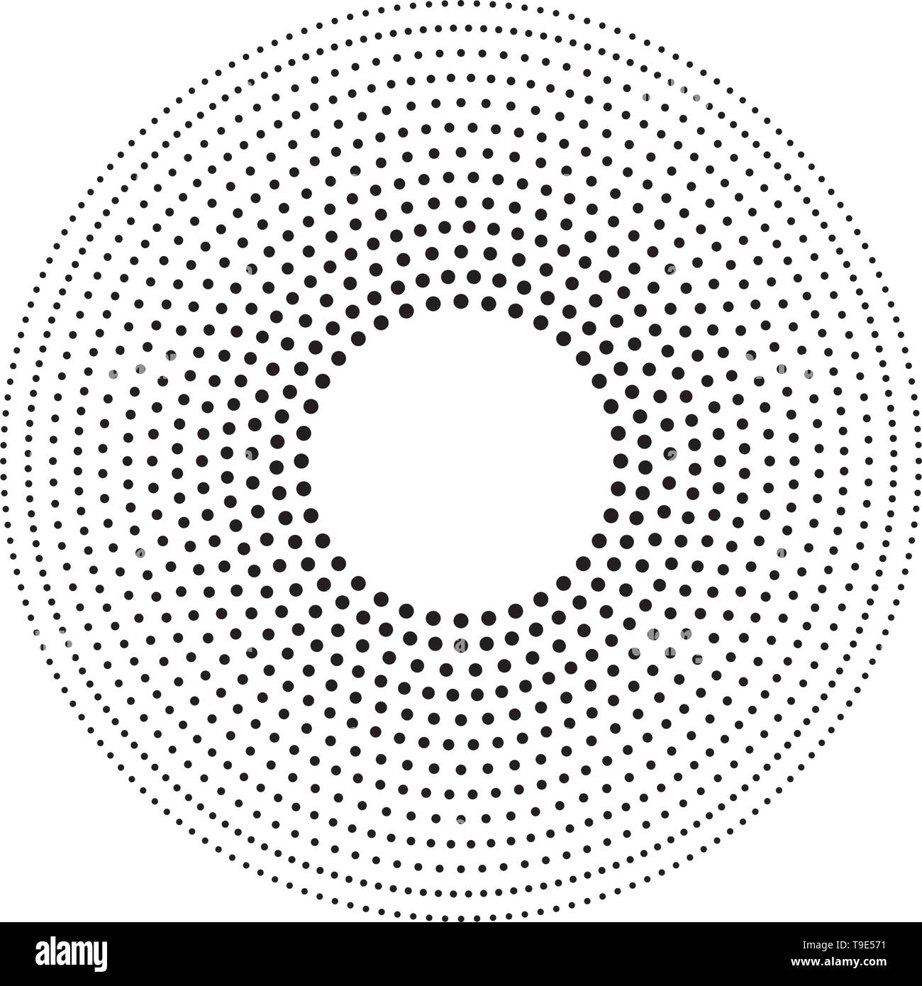 Halftone circle illustration isolated on white background Stock Vector ...