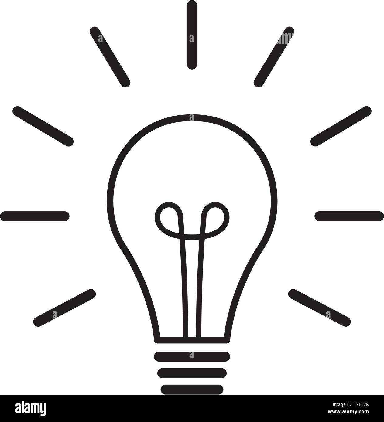 Light bulb line illustration vector isolated on white background Stock ...