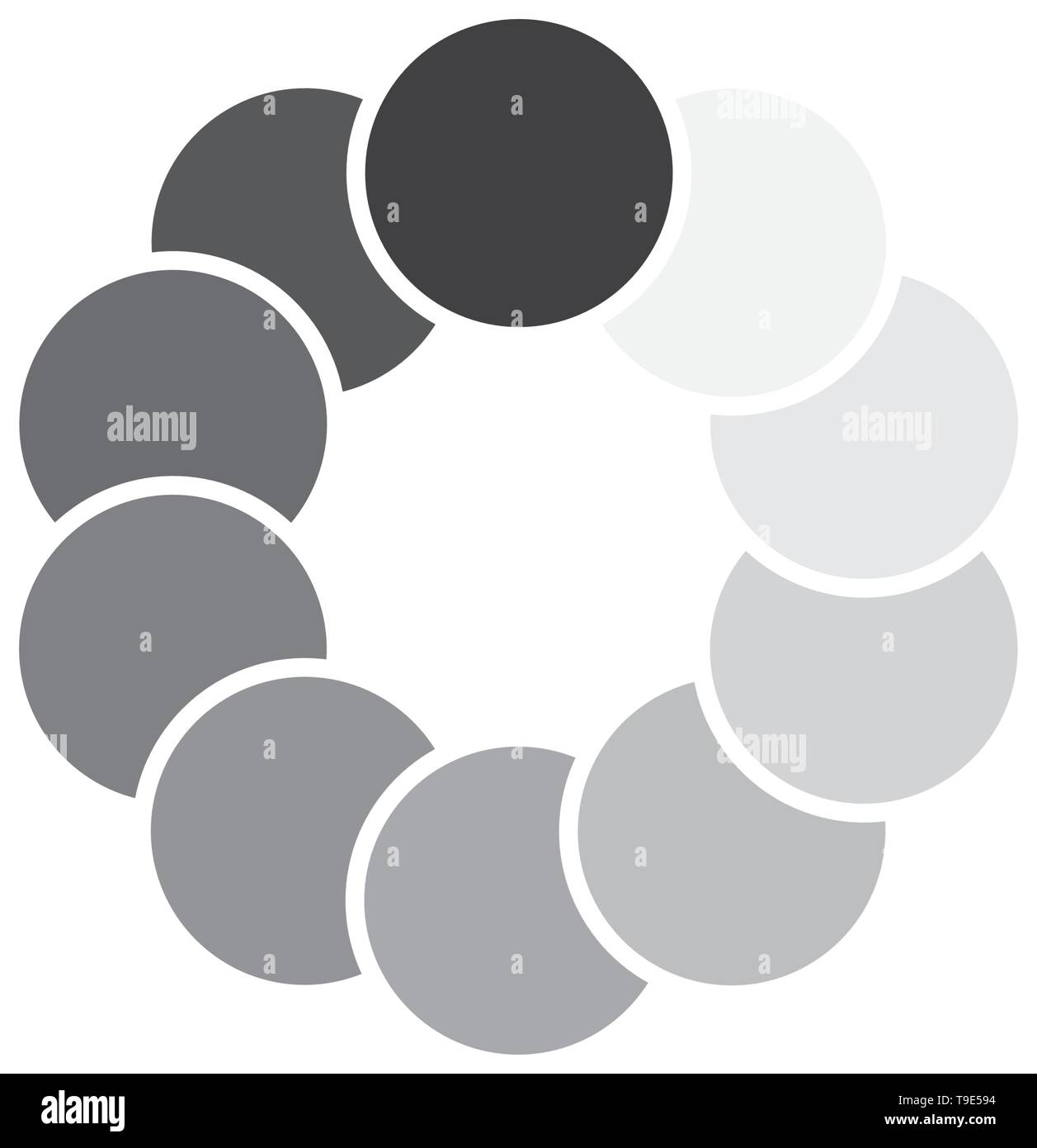 Overlapping grey circles logo template isolated on white background ...