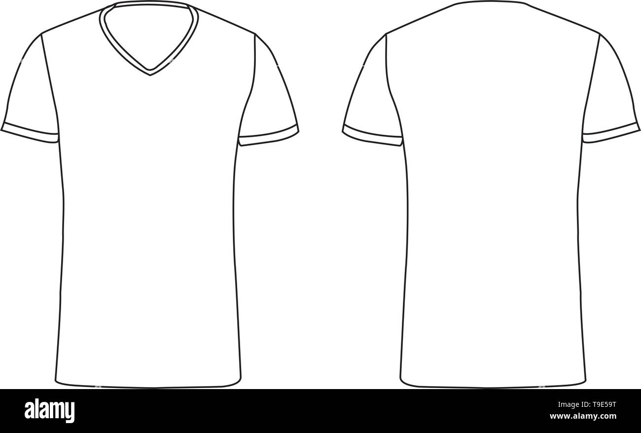 Merchandise Tshirt fashion front black line drawing Stock Vector Image ...