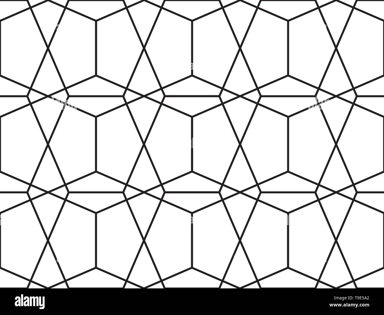 escher-like-wallpaper-black-lines-on-white-background-stock-vector