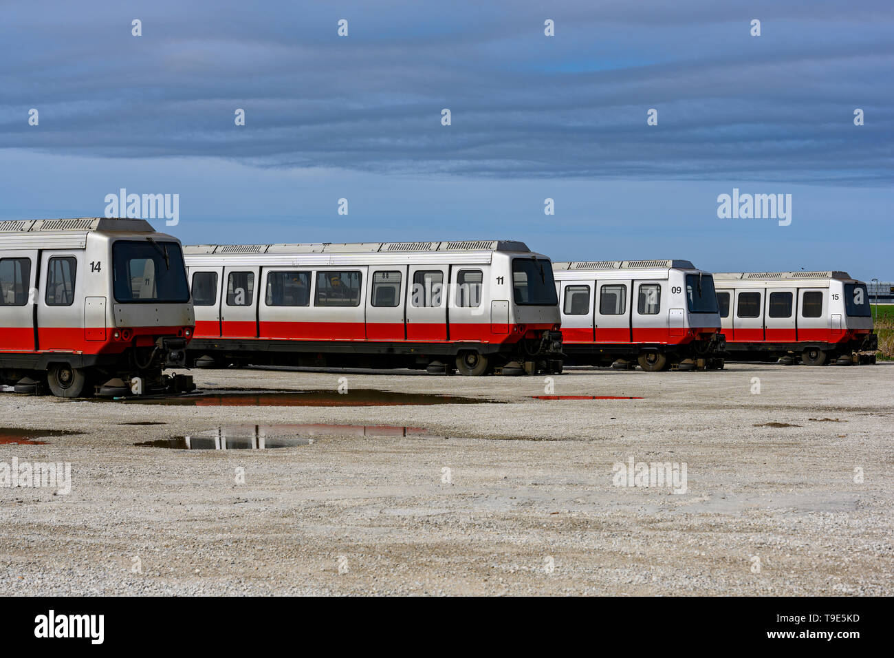 Chicago, IL, United States - May 7, 2019: Retired ATS wagons from ...