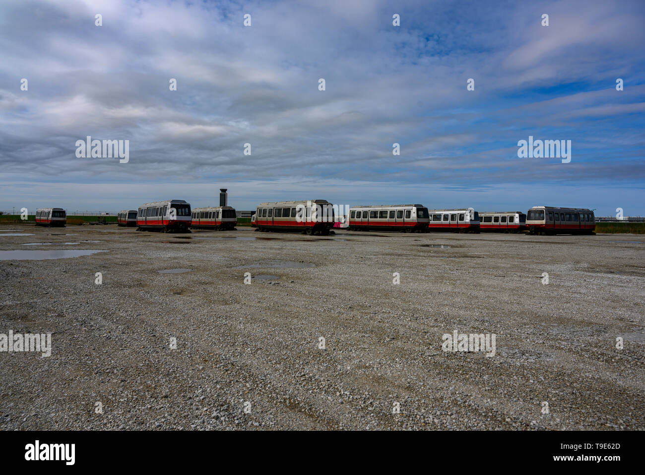 Chicago, IL, United States - May 7, 2019: Retired ATS wagons from ...