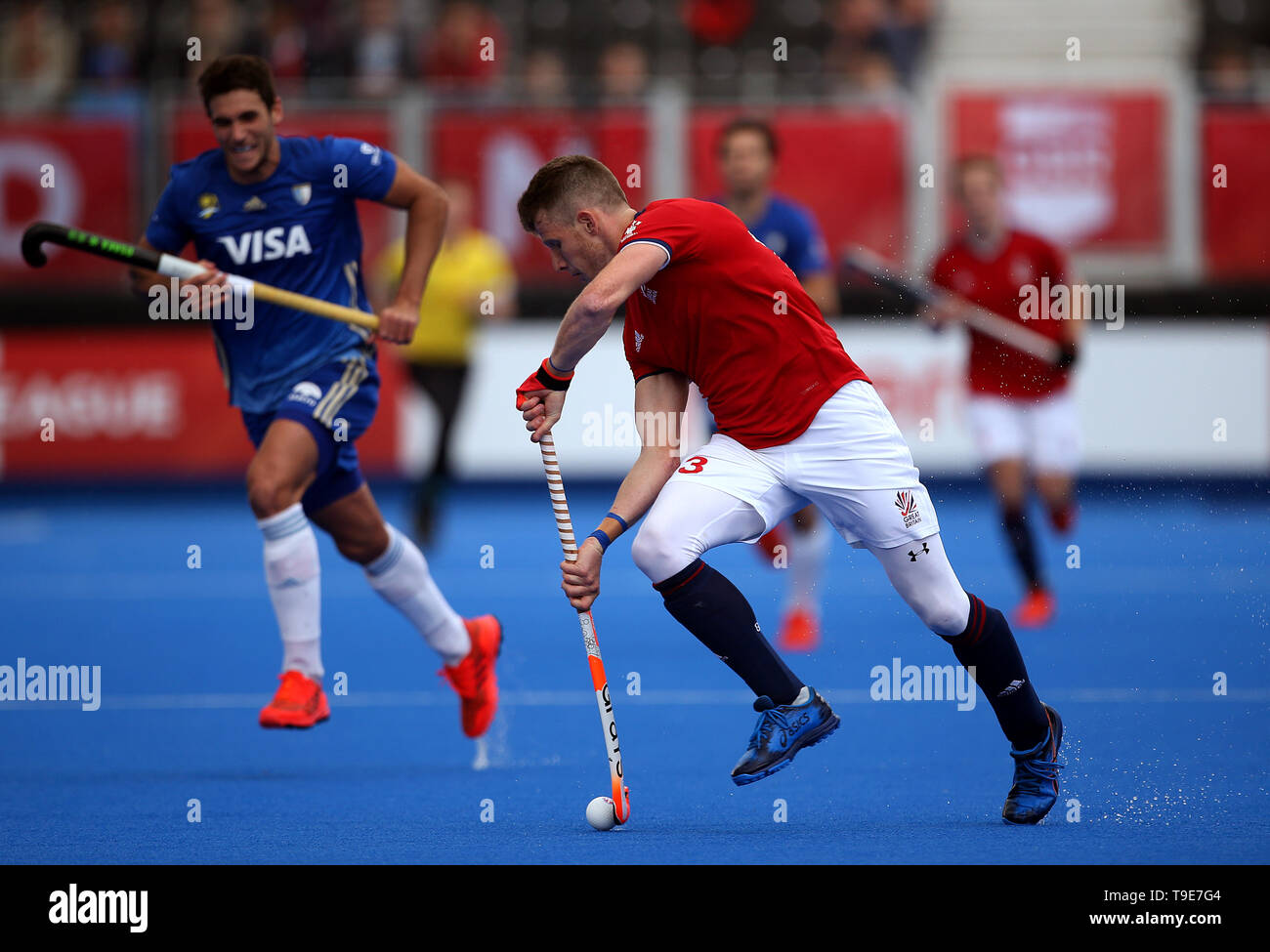 Great Britain's Sam Ward in action in the FIH Pro League match at the ...
