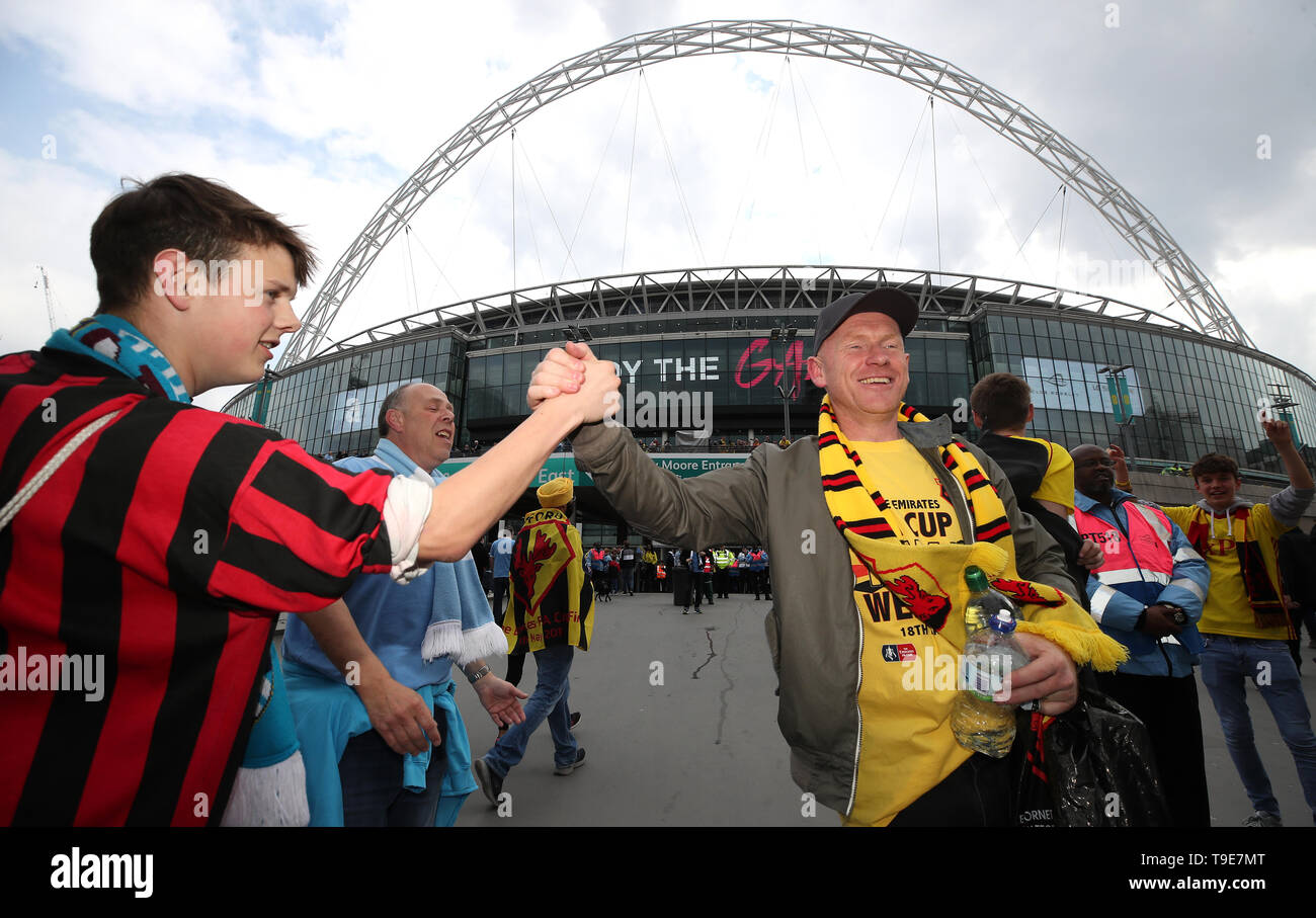 Watford fans outside the stadium prior to the FA Cup Final at Wembley ...