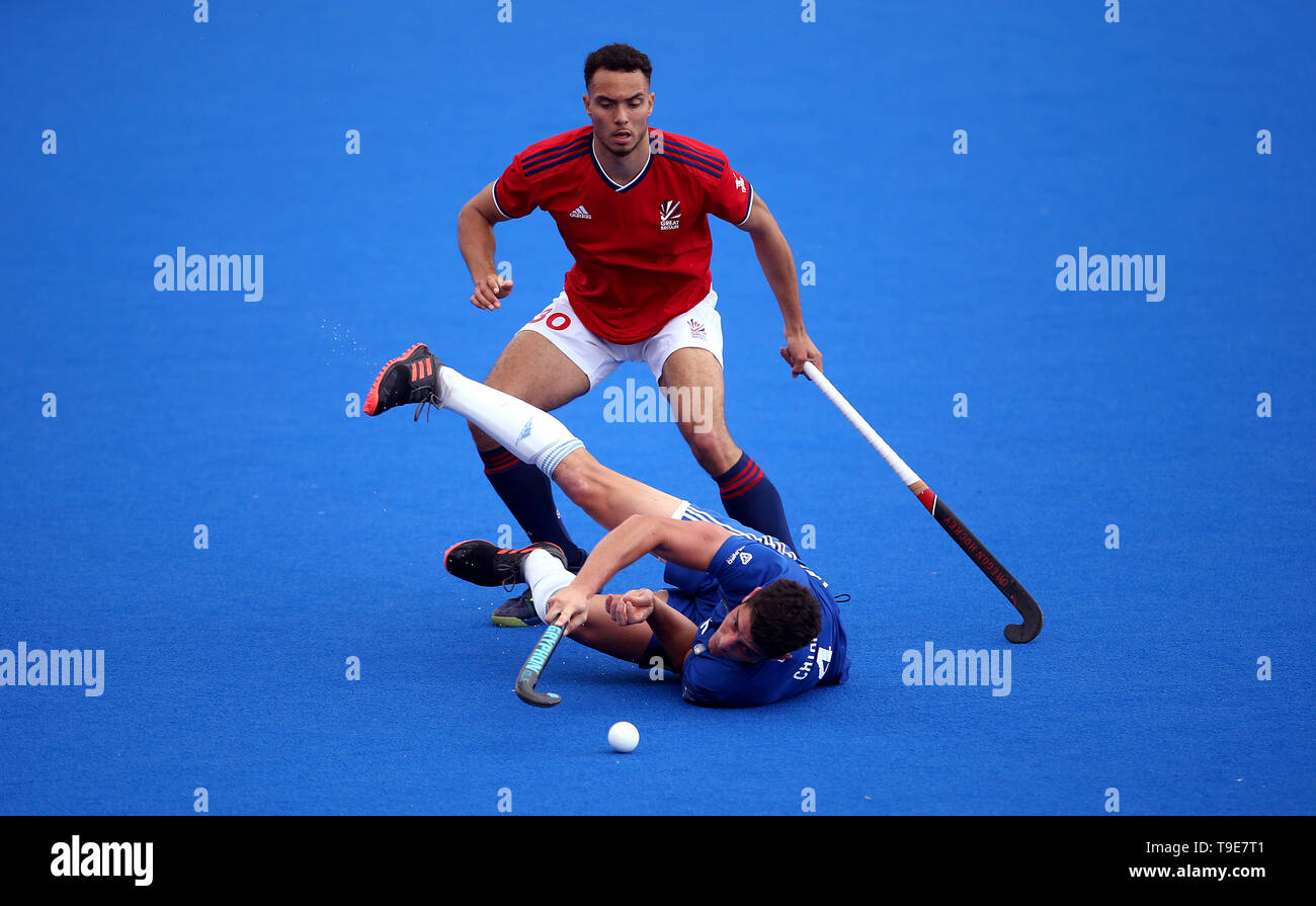 Great Britain's Rhys Smith and Argentina's Juan Lopes in action in the ...