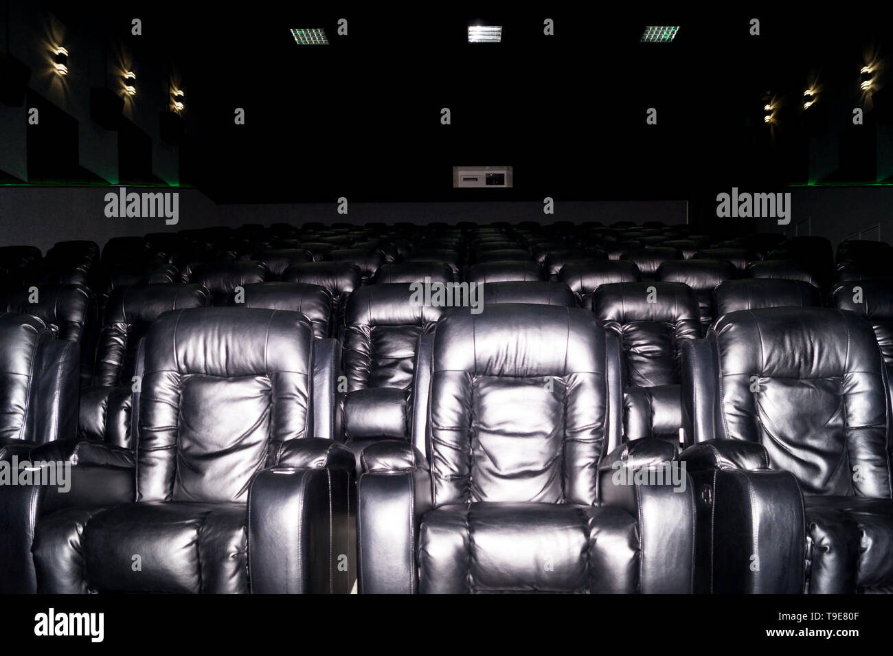 The interior of a modern cinema hall for watching movie, show and ...