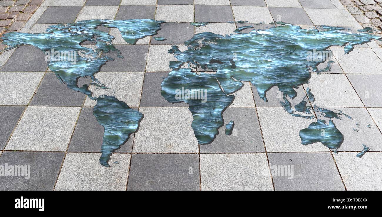 Composite of world map with colorful effects Stock Photo - Alamy
