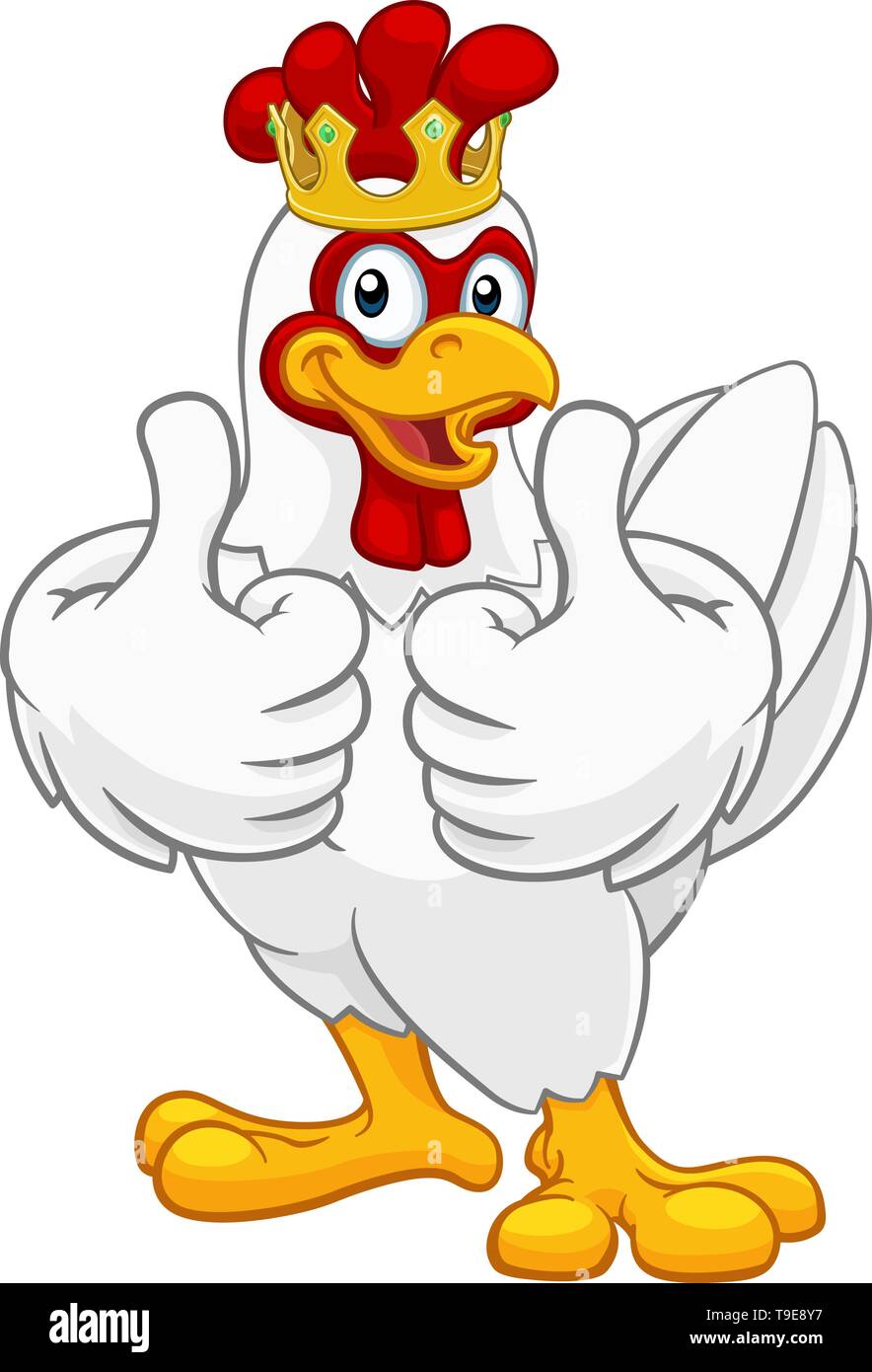 King Chicken Rooster Cockerel Bird Crown Cartoon Stock Vector Image ...