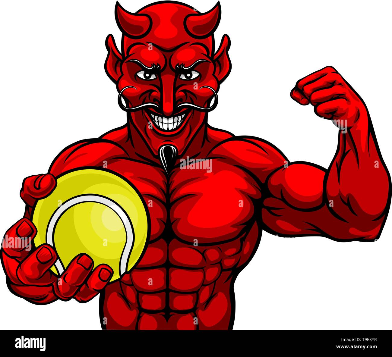 Devil Tennis Sports Mascot Holding Ball Stock Vector Image & Art - Alamy