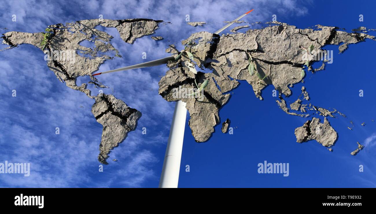 Composite of world map with colorful effects Stock Photo - Alamy