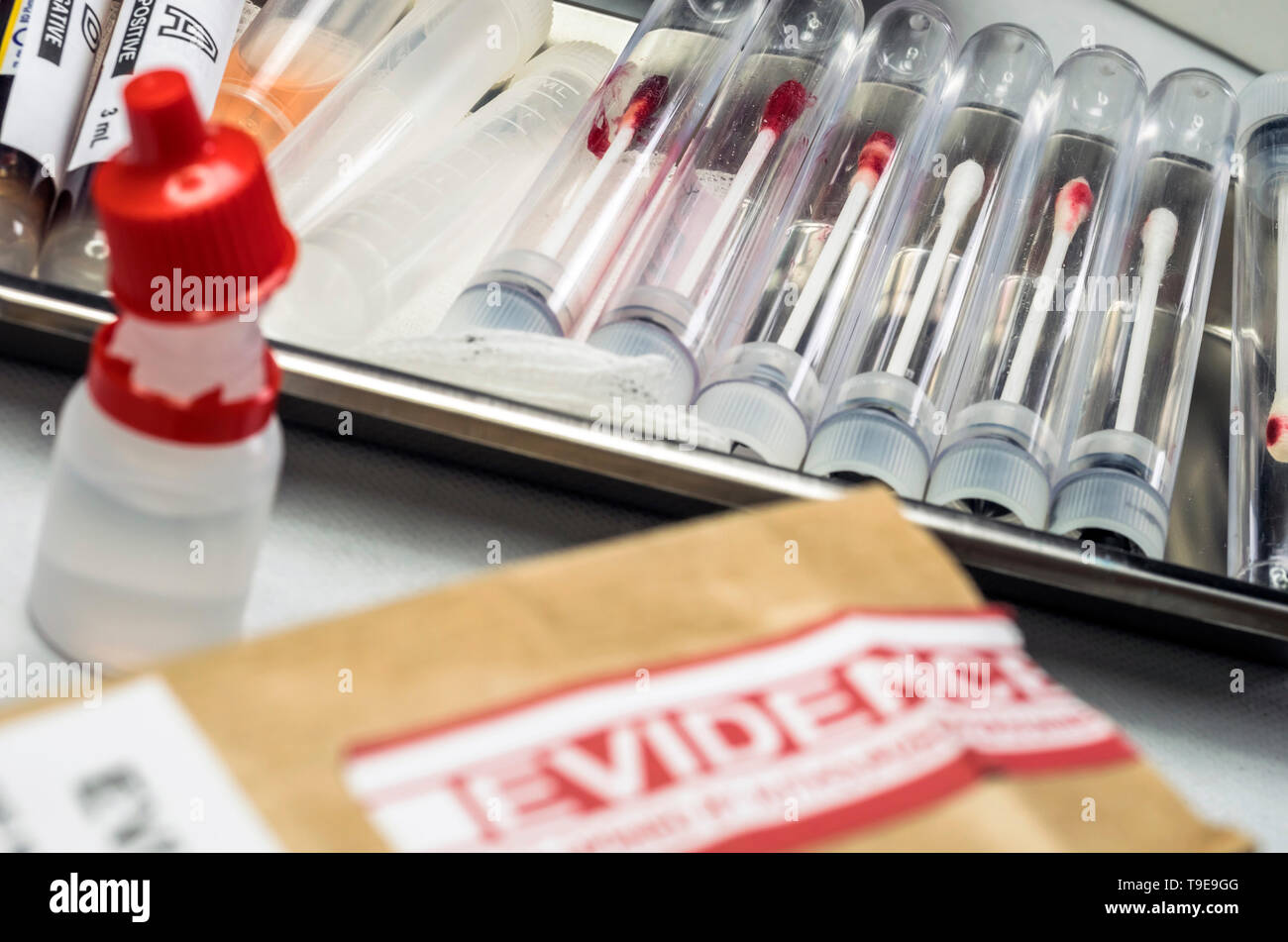 Different samples blood to analyze in the laboratory scientific ...
