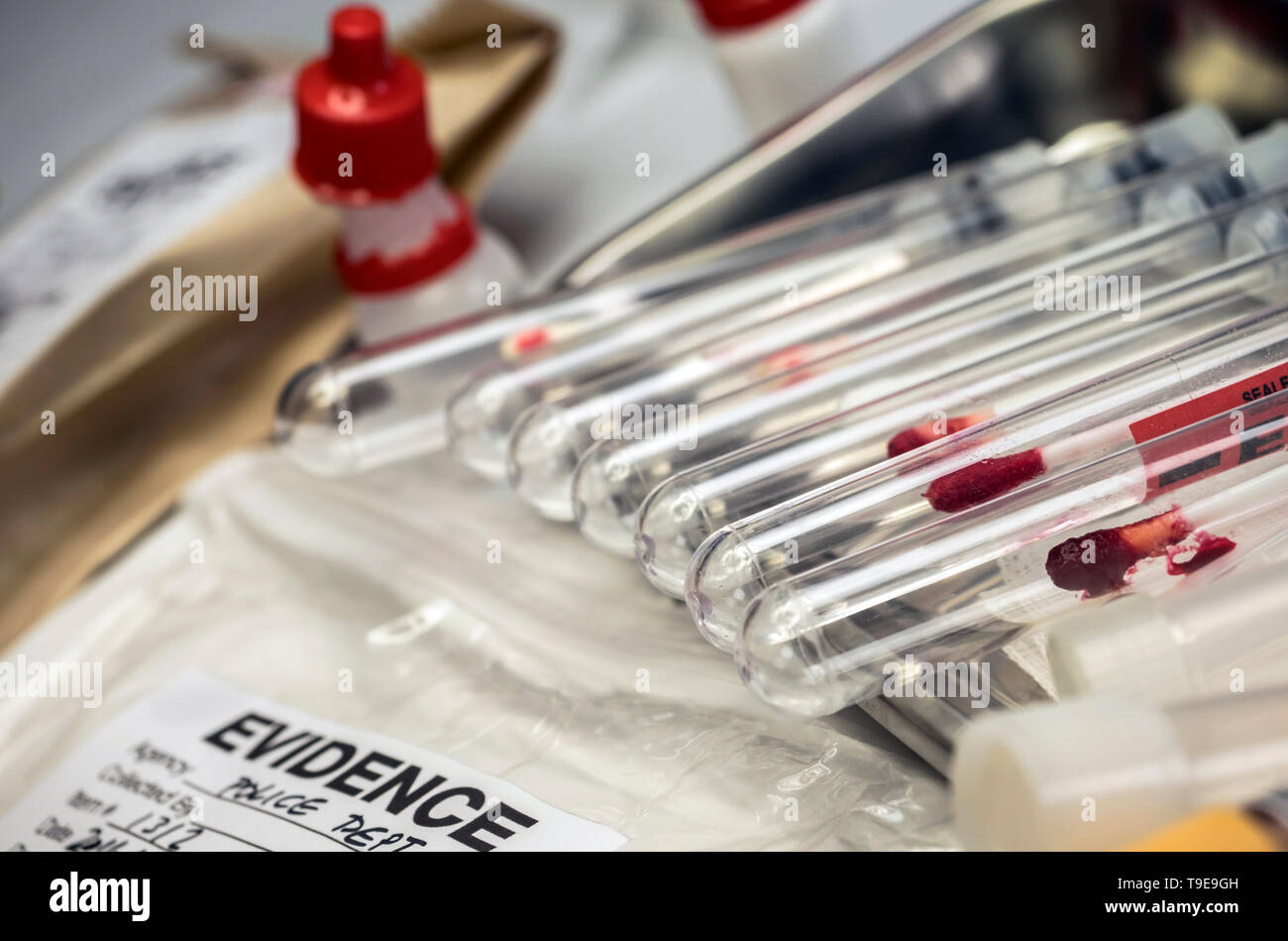 Different samples blood to analyze in the laboratory scientific ...