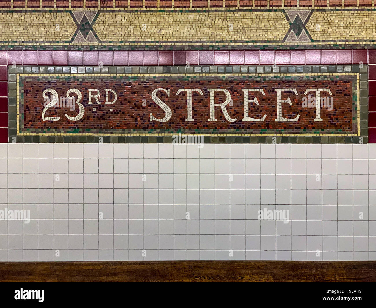Mosaic subway station sign hi-res stock photography and images - Alamy