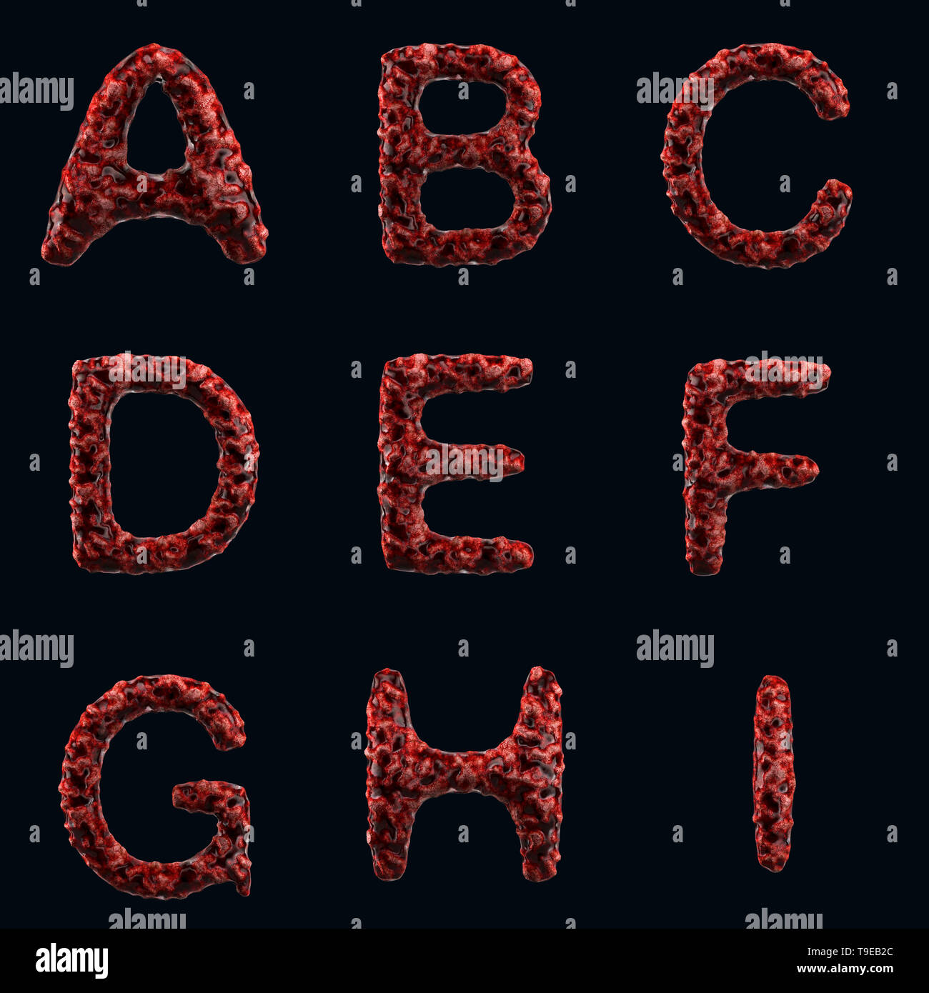 3D Render Set of Meat Alphabet isolated on white background Stock Photo ...