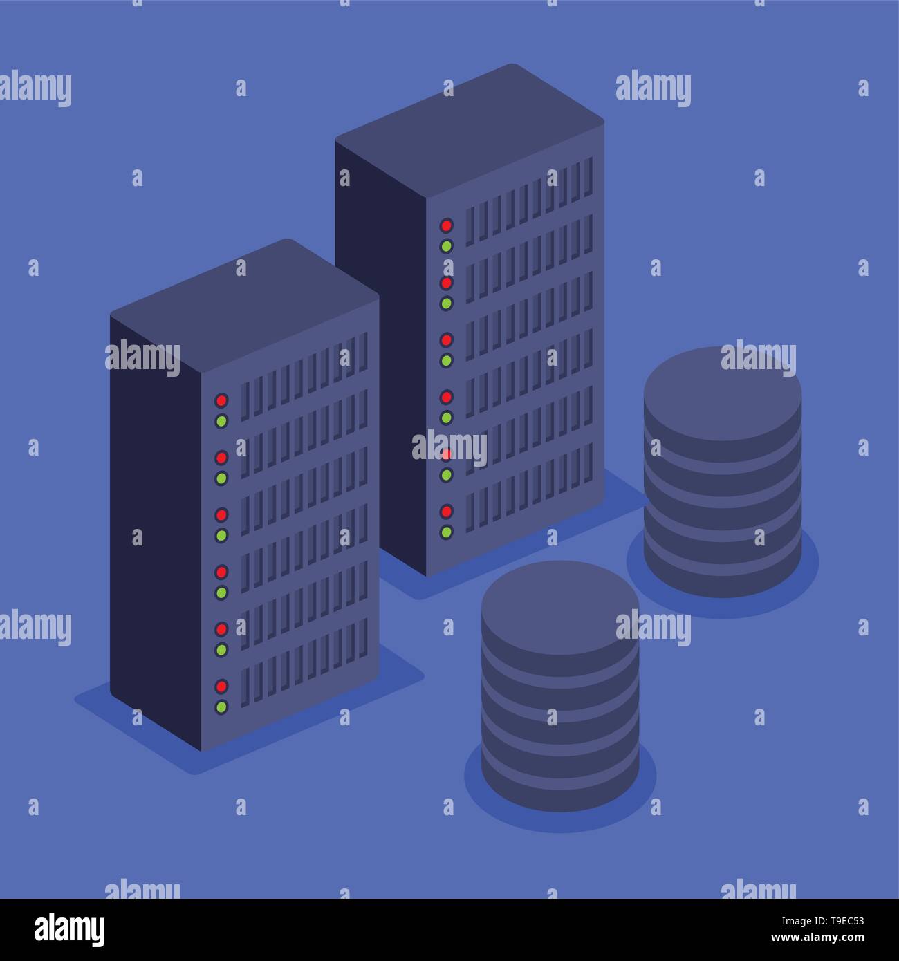 isometric storage tower with hard disk technology Stock Vector Image & Art - Alamy