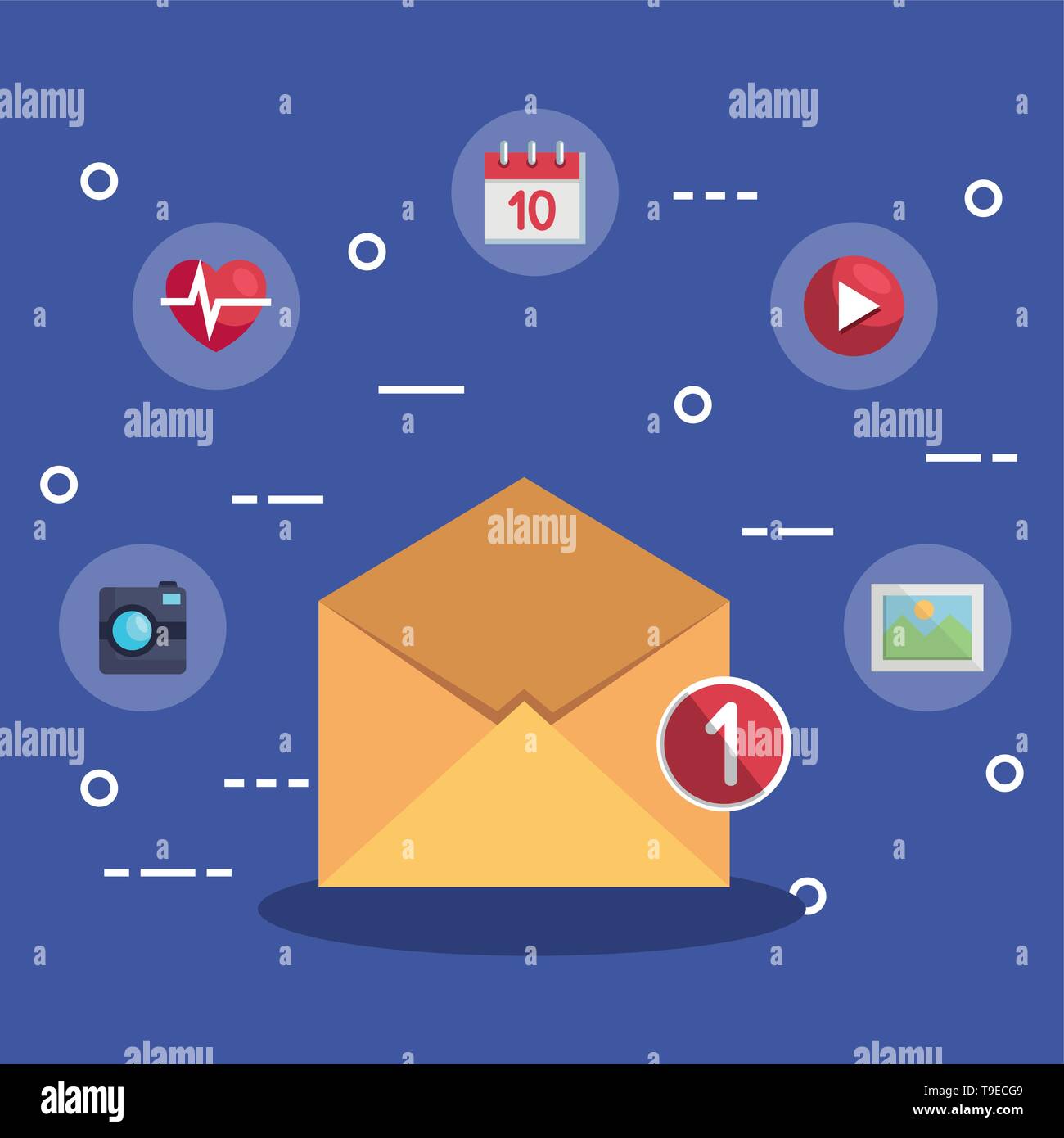 digital social app technology with data technology Stock Vector Image ...