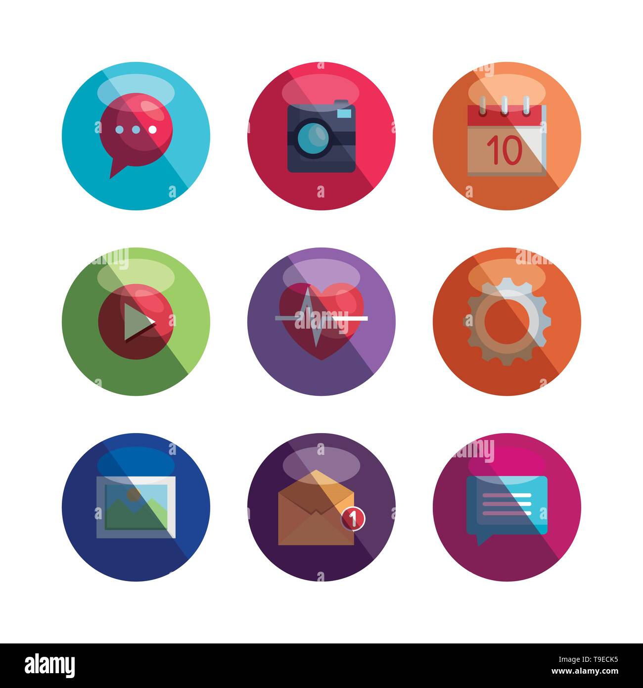 set of social media digital app technology Stock Vector Image & Art - Alamy