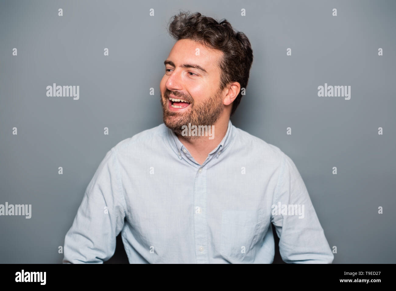 Laughing man face white one fun hi-res stock photography and images - Alamy