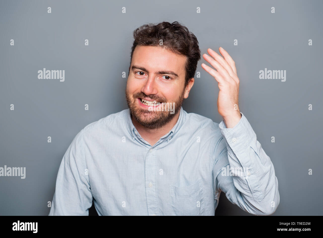 Man saying hello hi-res stock photography and images - Alamy