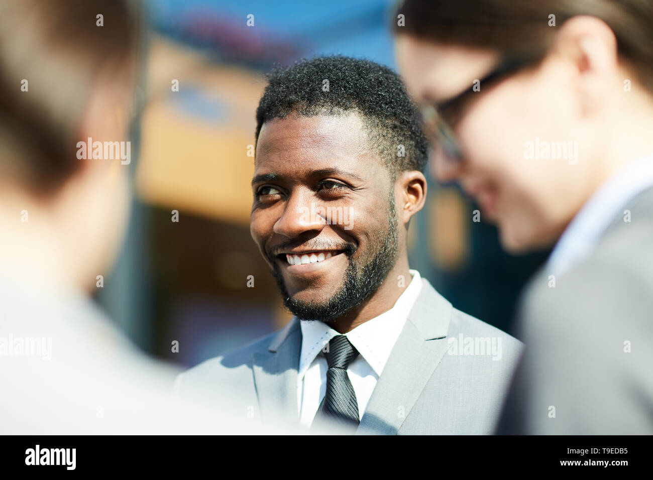 Taking part in conversation Stock Photo - Alamy