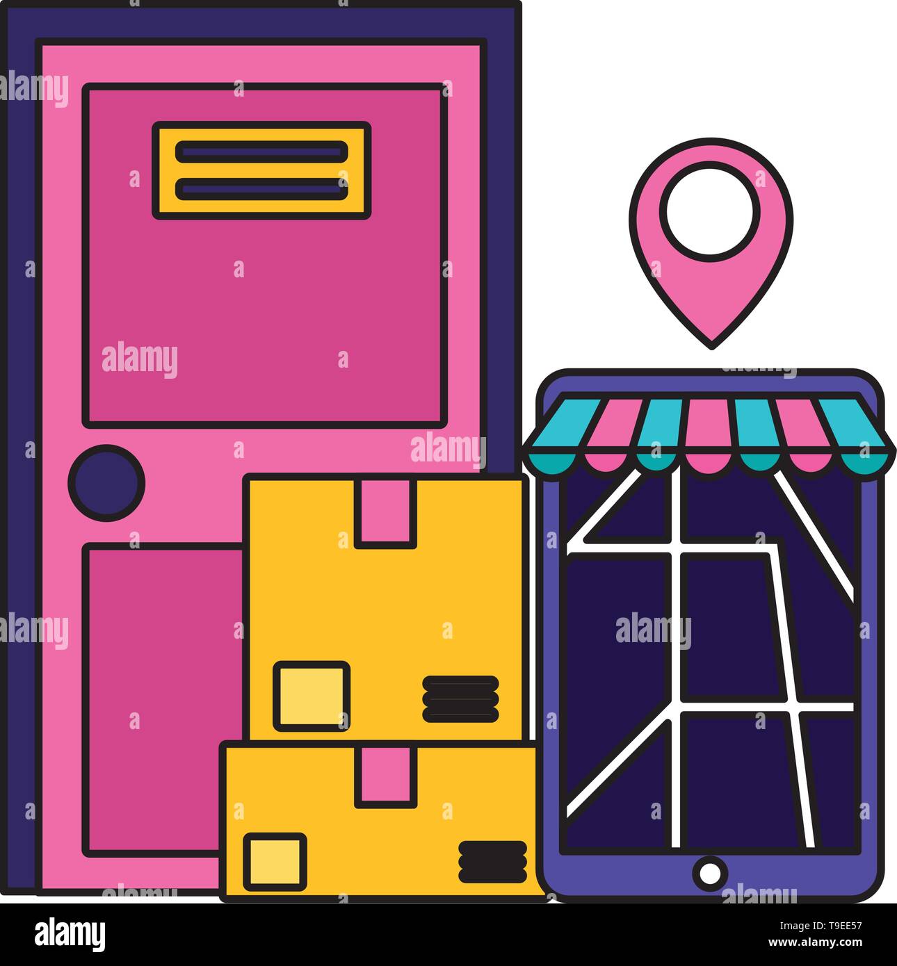 Smart delivery tracking track Stock Vector Images - Alamy