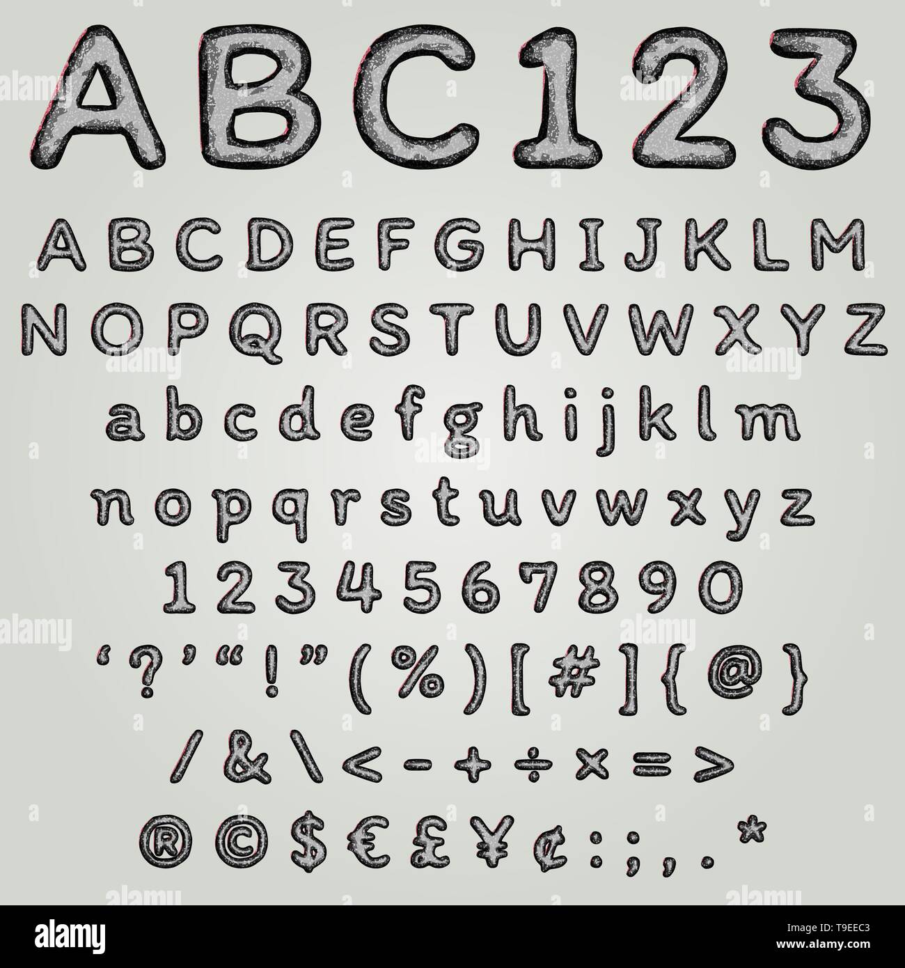 Noir movie retro style font with marble texture in black and white with ...