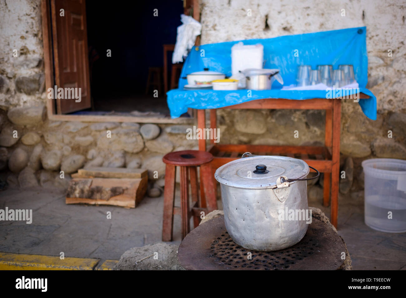 Cooking pot on the Street Market during Festival of the Virgin of ...