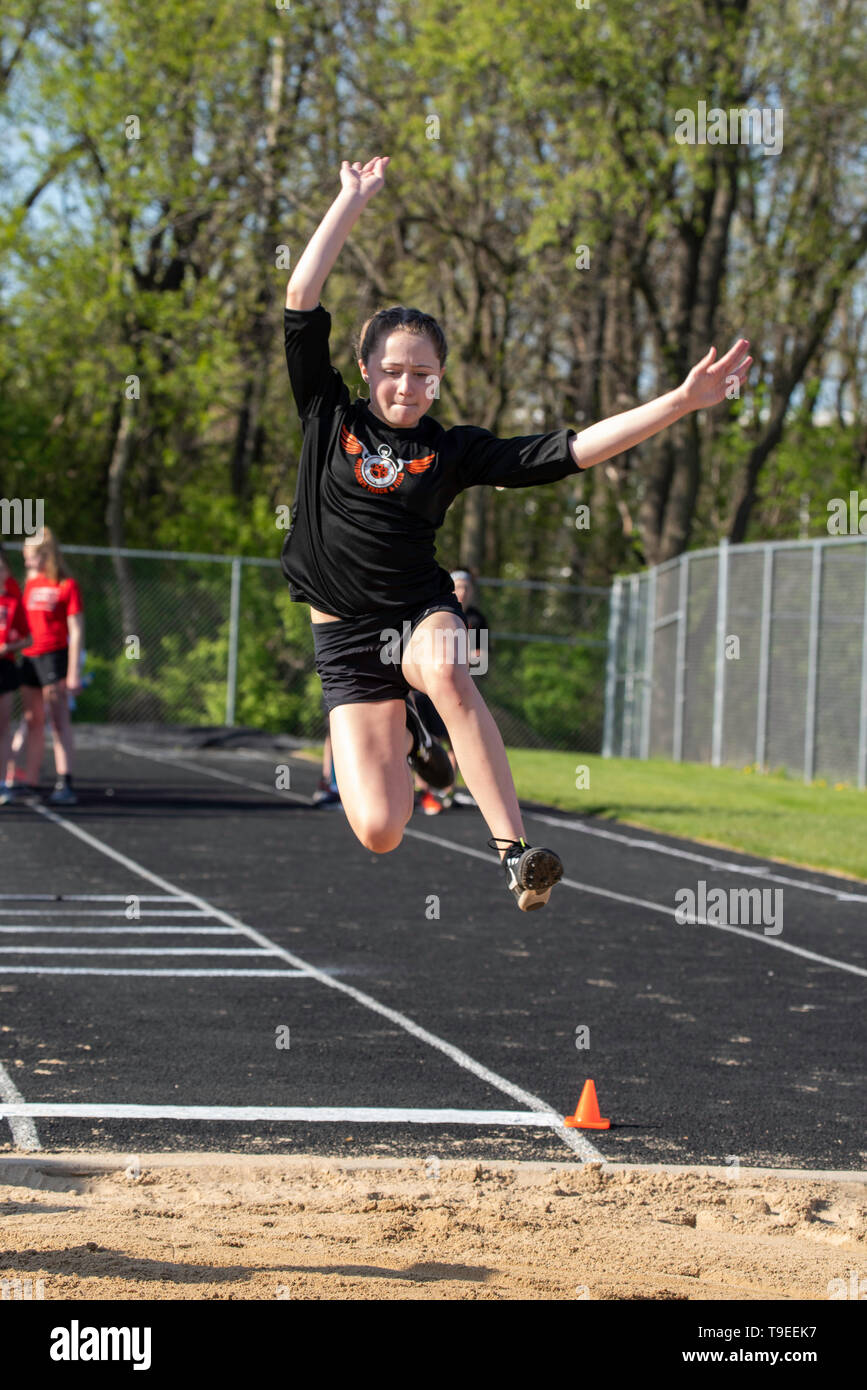 Long jump competition competitor jumping hi-res stock photography and ...