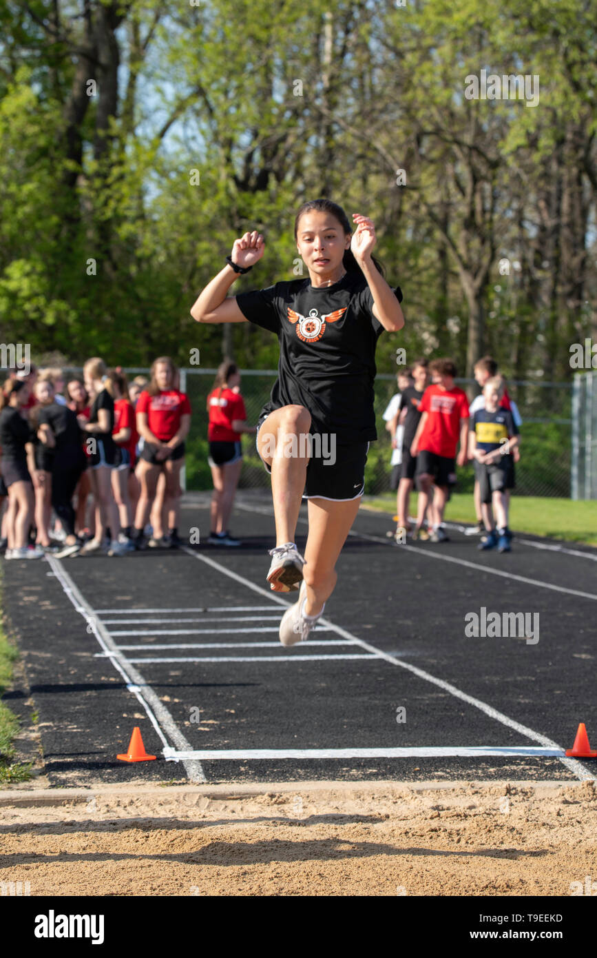 Long jump competition competitor jumping hi-res stock photography and ...