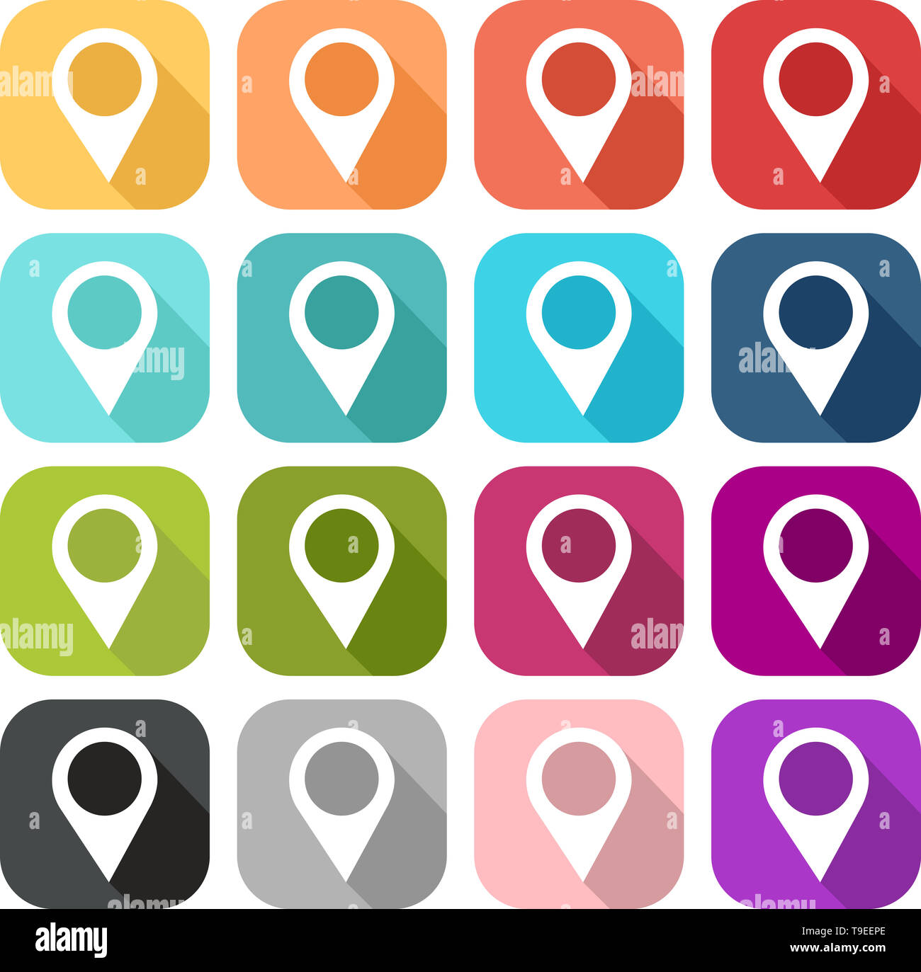 Set of pin-colored icons to indicate a location Stock Photo - Alamy
