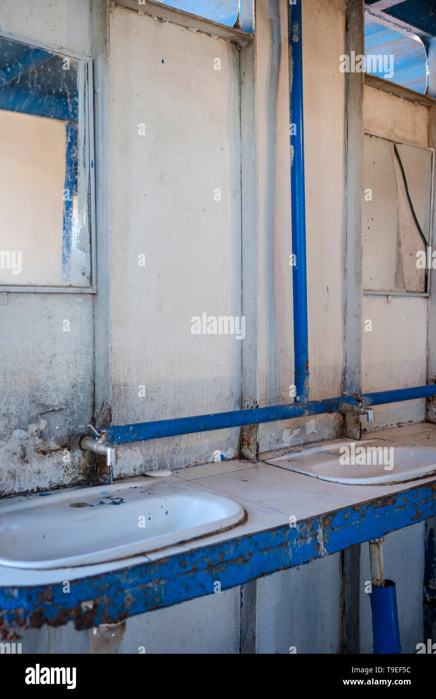 Toilet for passengers at lancha o ferry Eduardo VI that cover ...